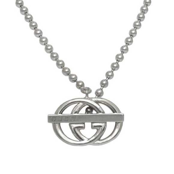 Gucci | Accessories | Gucci Ball Chain Necklace Sterling Silver Interlocking Ag 925 Gg Double G ...